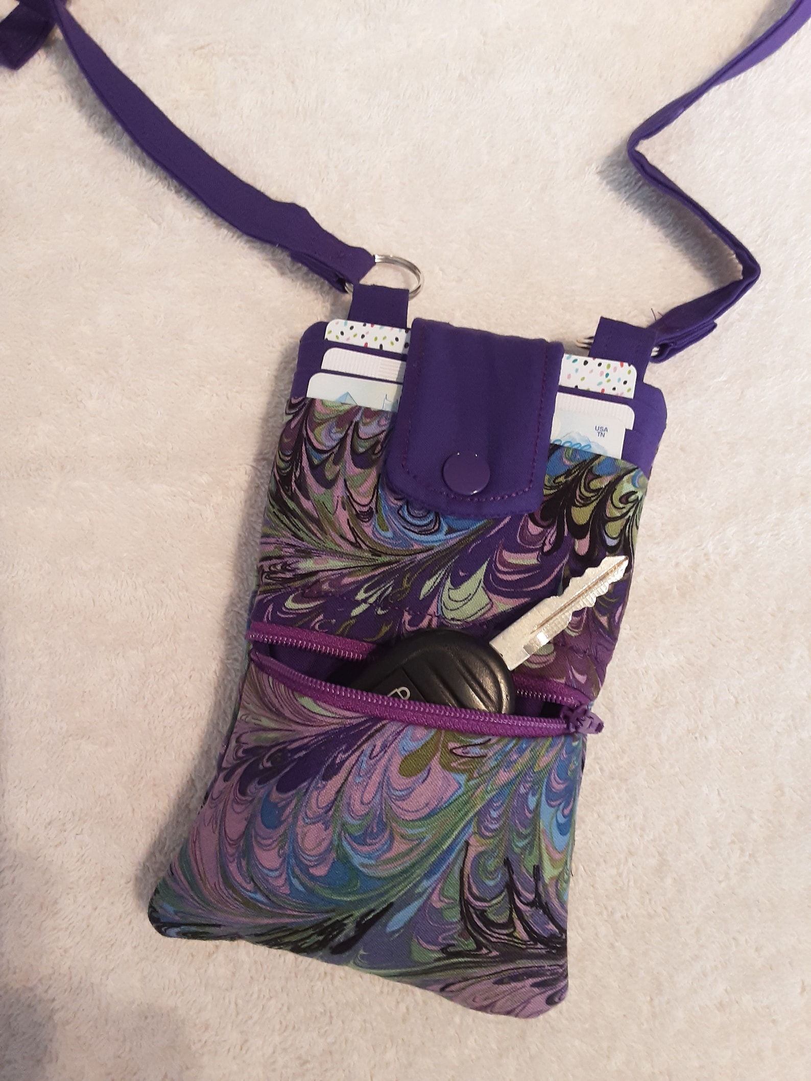 Women's Cell Phone Purse, Crossbody, Purple, Green - Etsy