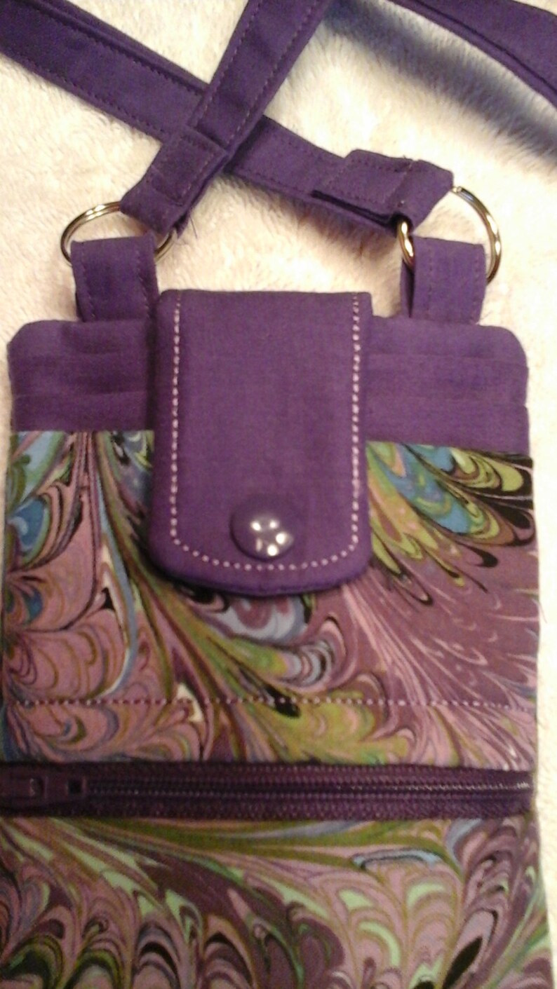 Cell Phone Purse Crossbody Purple Green | Etsy