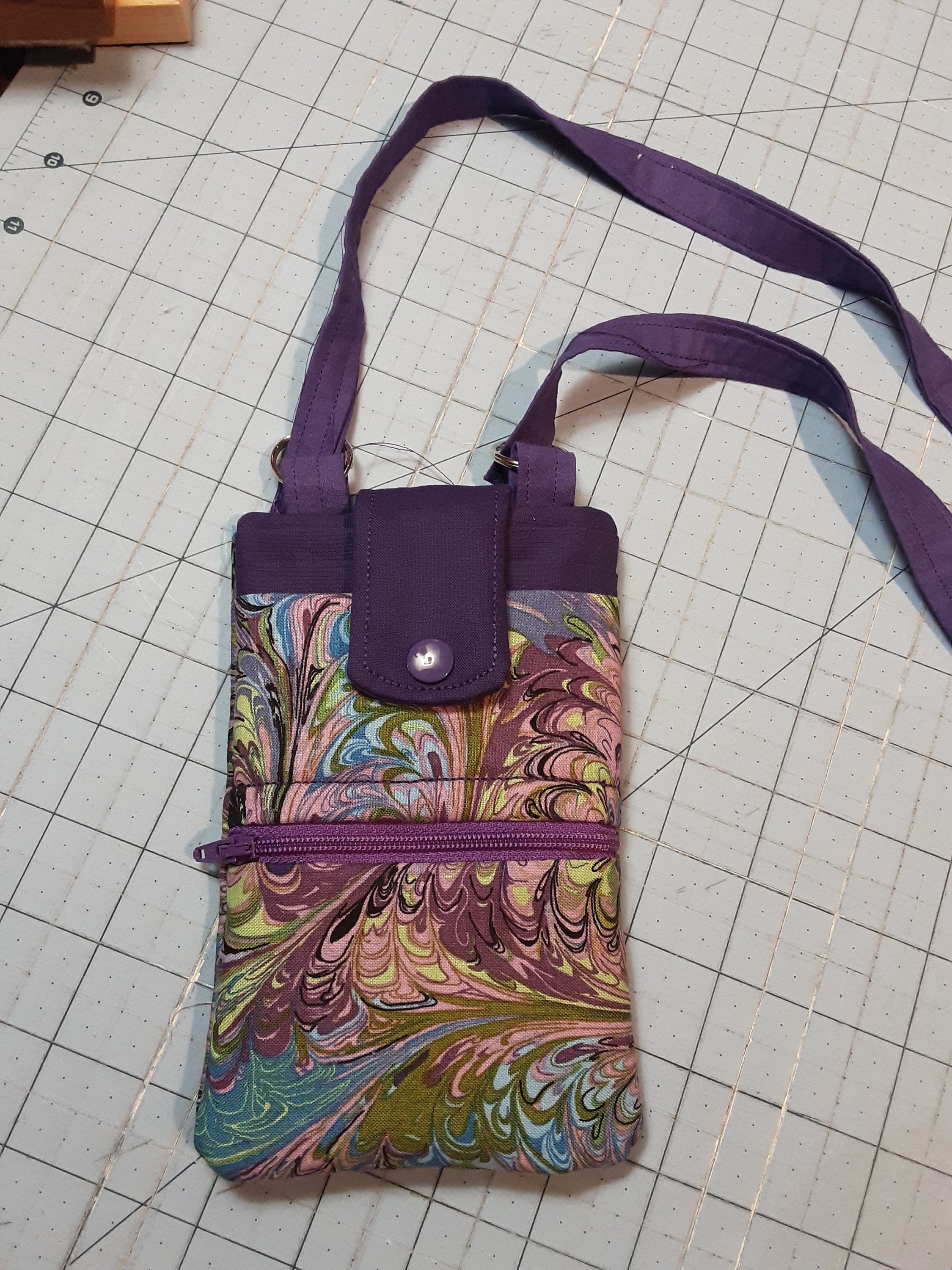 Women's Cell Phone Purse, Crossbody, Purple, Green - Etsy