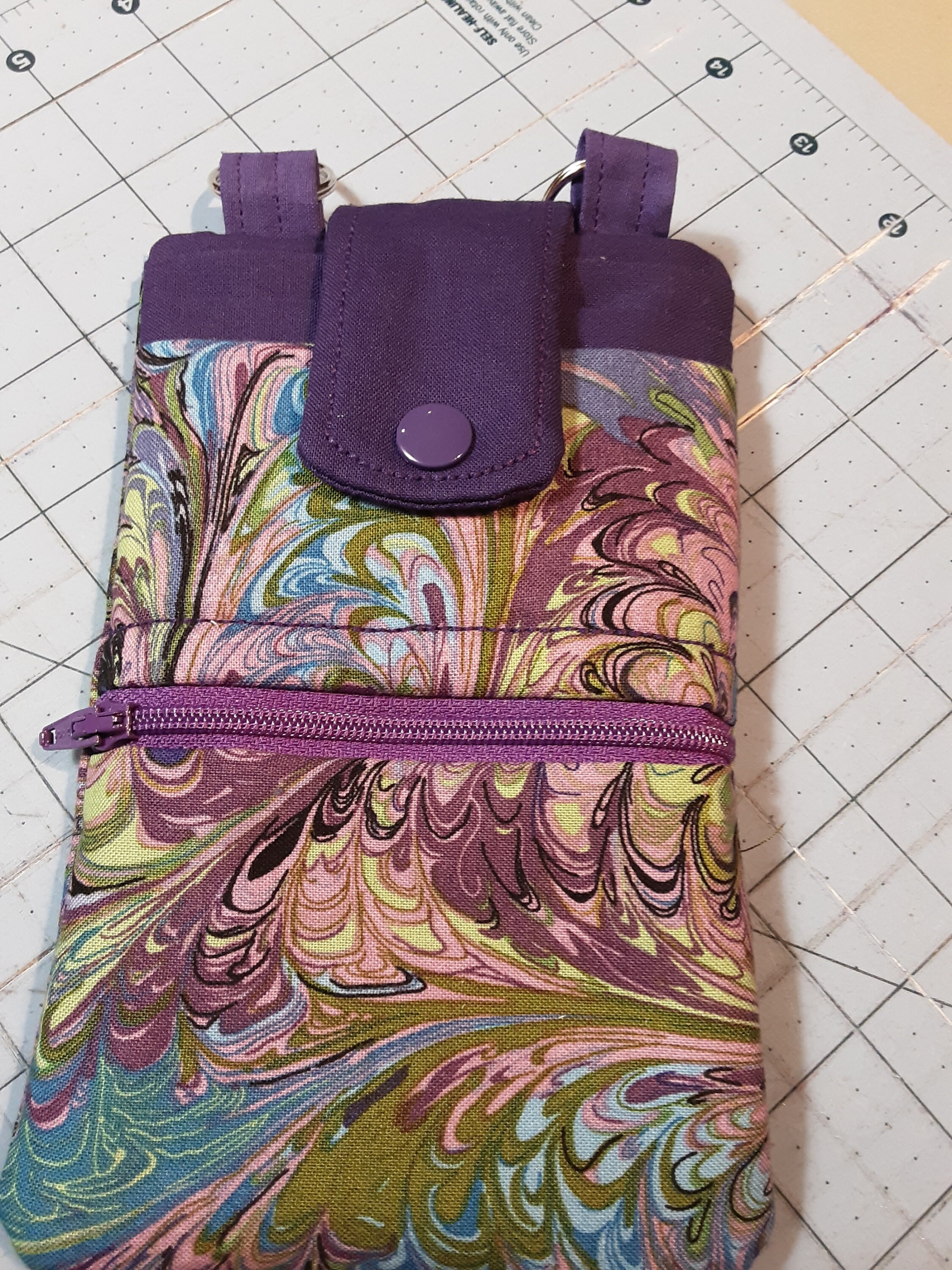Cell Phone Purse Crossbody Purple Green - Etsy