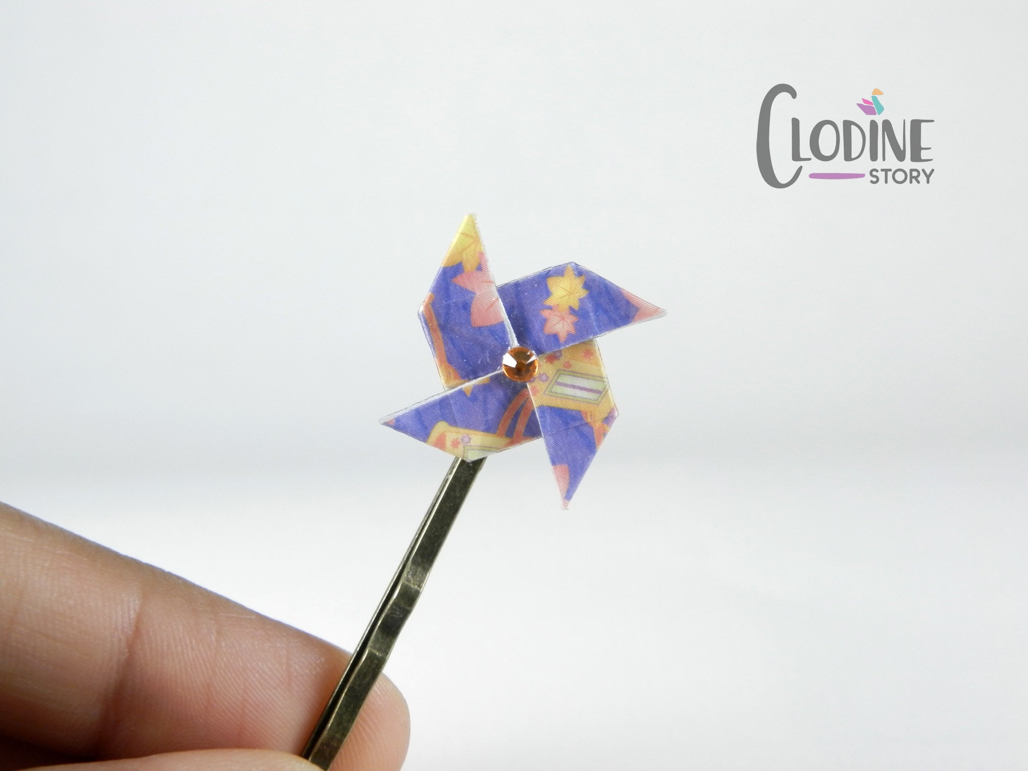 Purple Origami Pinwheel Hair Pins Origami Pinwheel Hair Pin | Etsy