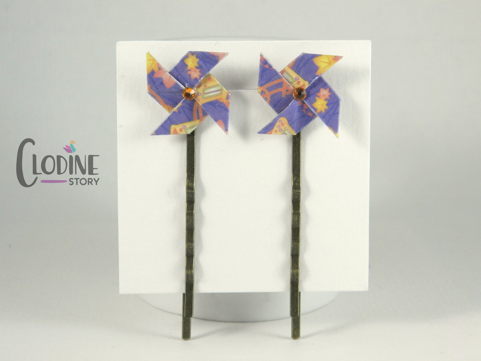 Purple Origami Pinwheel Hair Pins Origami Pinwheel Hair Pin - Etsy