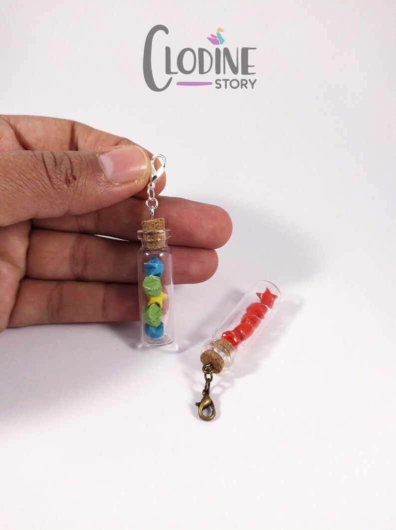 Origami Lucky Star Keychain Origami Star Charm - Etsy