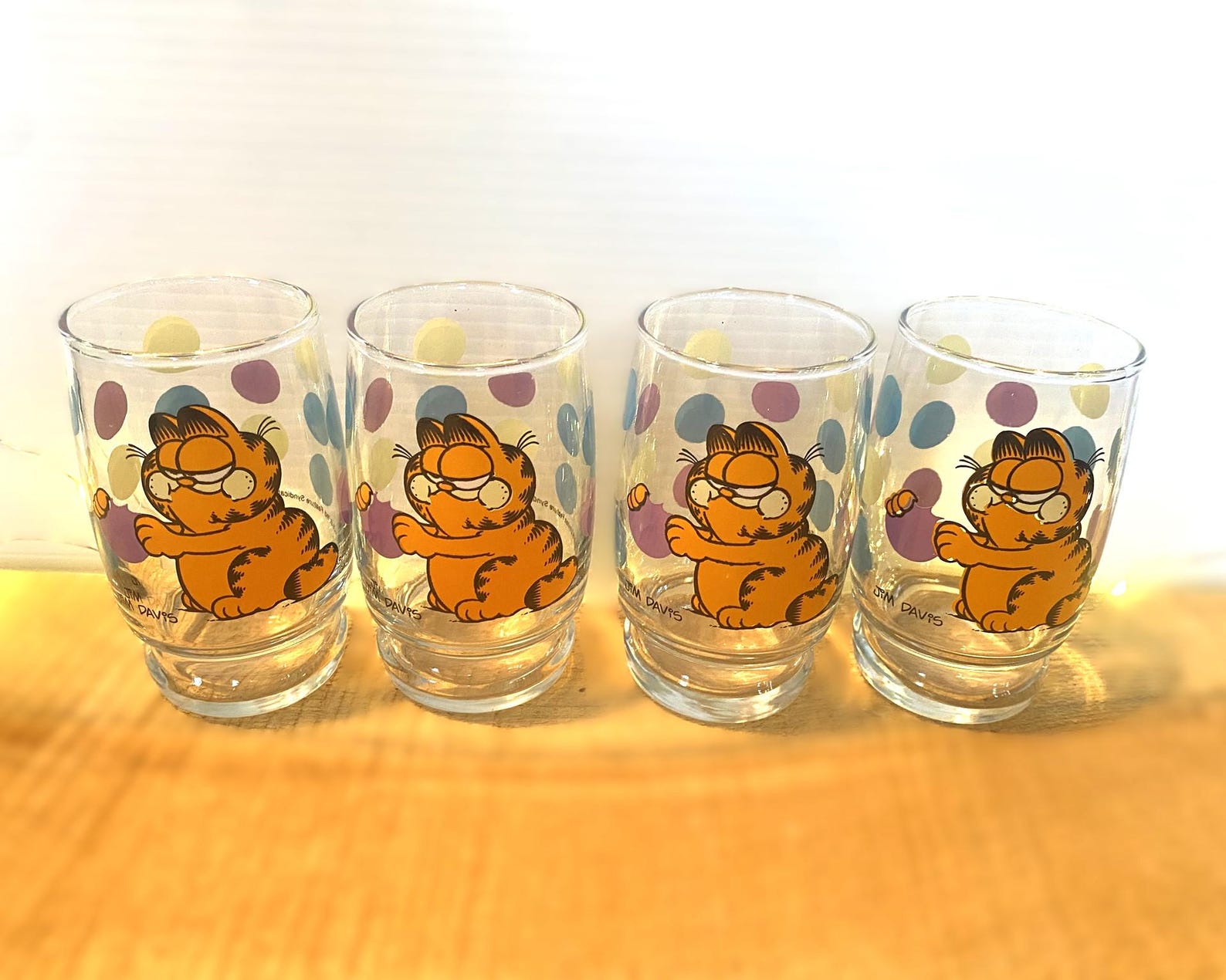 Garfield Juice Glasses Set of 8 Vintage 1978 Drinking Glasses 4 Ounce ...