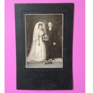 Sepia Portrait Photography of Young Wedding Couple Cabinet Card - Etsy