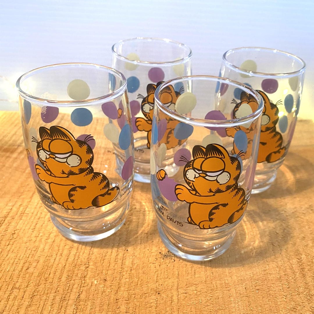 Garfield Juice Glasses Set of 8 Vintage 1978 Drinking Glasses 4 Ounce ...