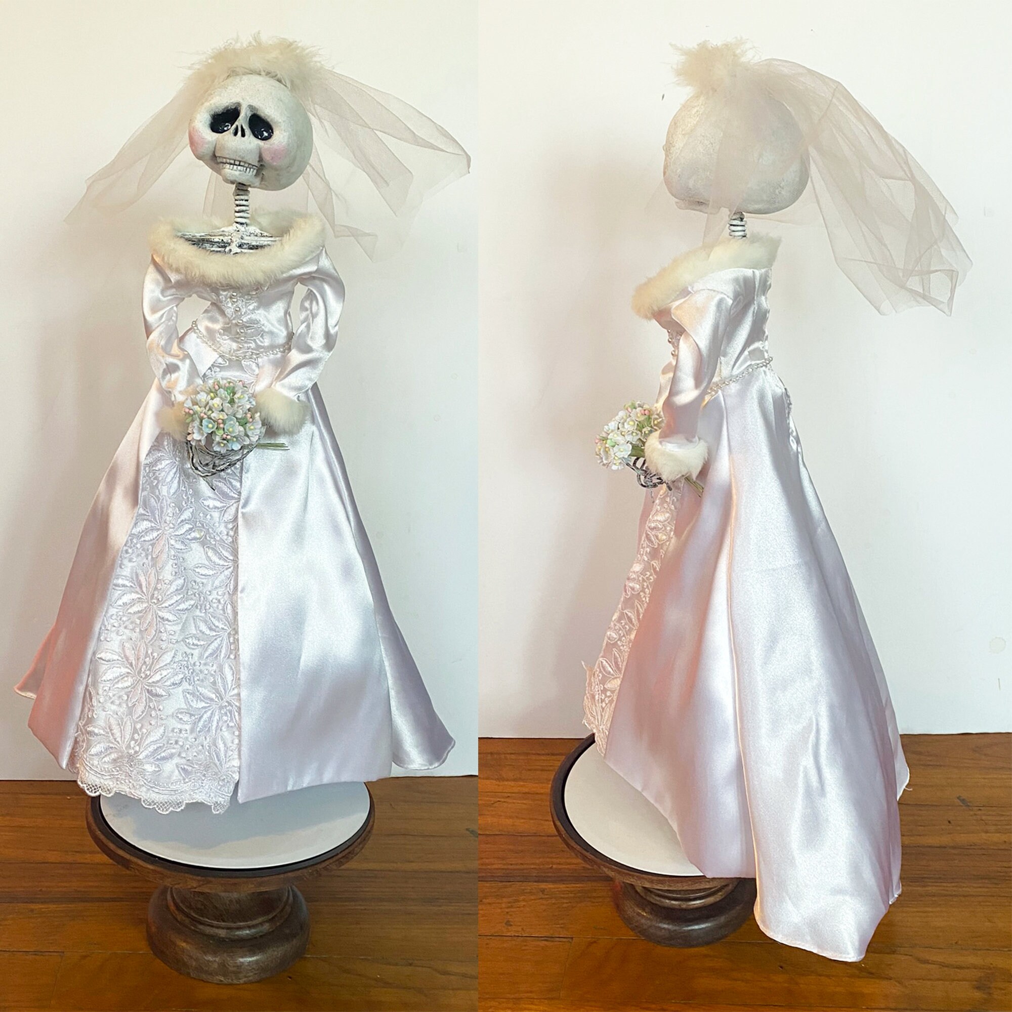 Skeleton Bride Catrina Doll Day of the Dead Wedding Centerpiece Art ...