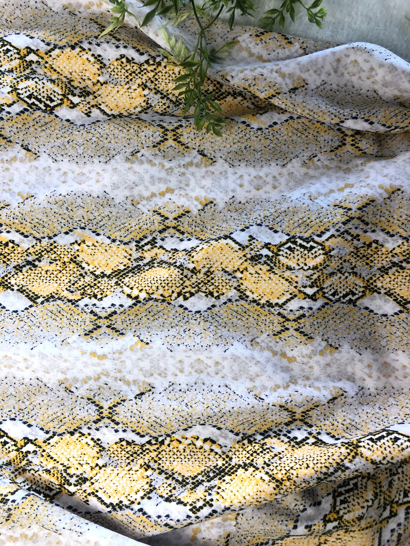 Snake Print Fabric Techno Crepe Fabric Fabric for bummies | Etsy