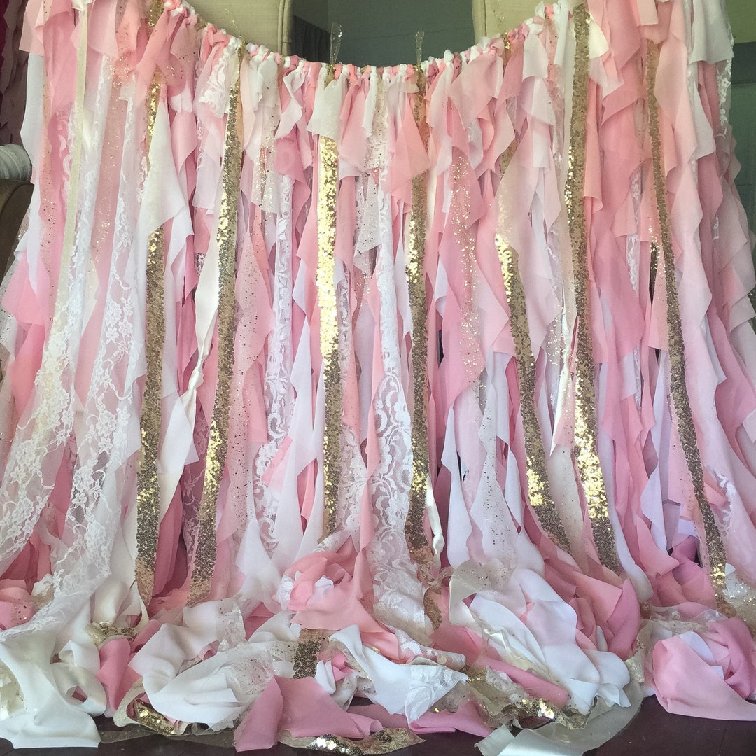 Pink and Gold Backdrop, Pink and Gold First Birthday, Pink and Gold ...