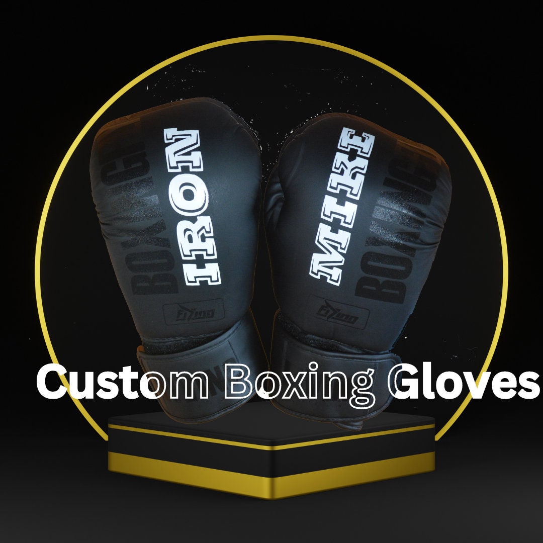 Customized Boxing Gloves Black - Etsy
