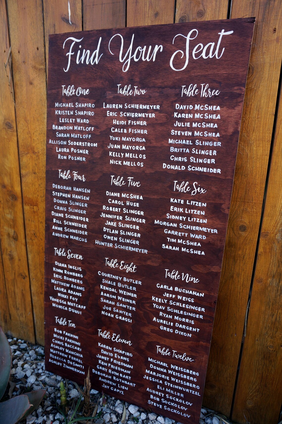 Seating Chart on Wood CUSTOMADE to Order 24x48 | Etsy