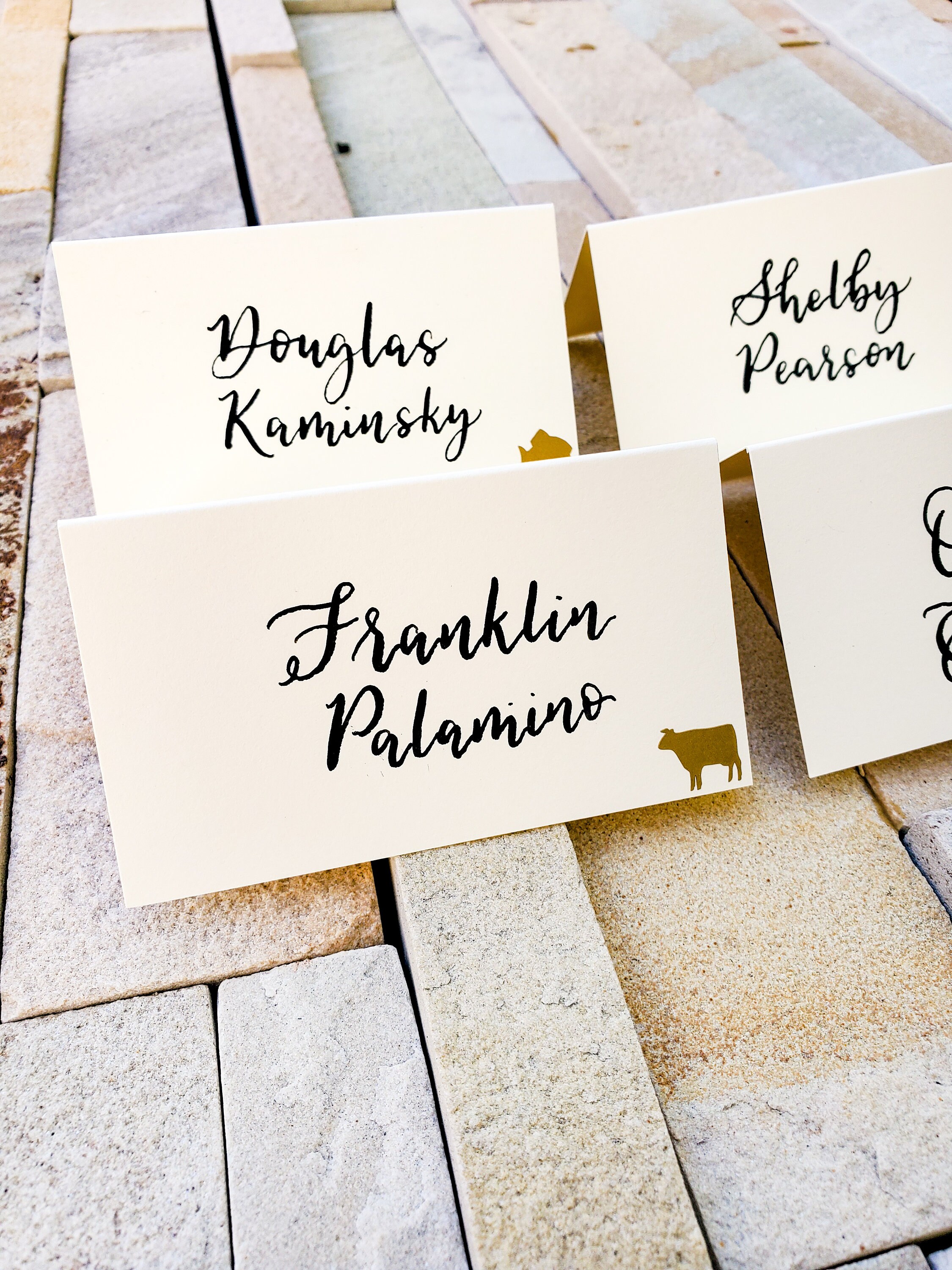 Hand Lettered Place Cards / Modern Calligraphy / Meal Choice - Etsy