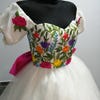Colorful Chiapas Style Dress. Custom-made Hand Embroidered Cultural 2 Piece Outfit. Quinceañera ...