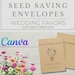 DIY Wedding Favor Seed Envelope Template, Printable Editable Canva ...