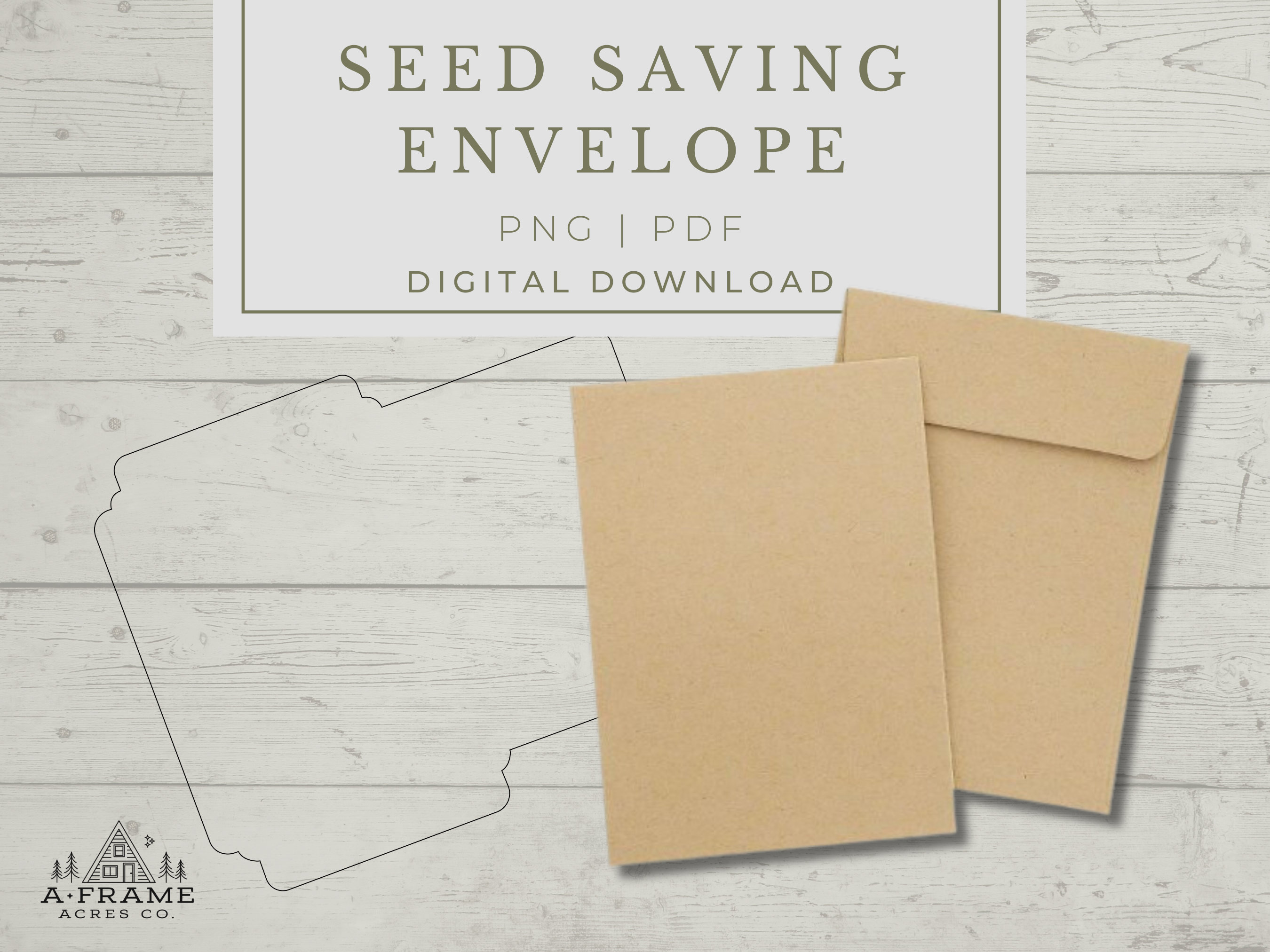 Seed Saving Envelope PNG, PDF Seed Packet, Seed Saving Favors, Cricut ...