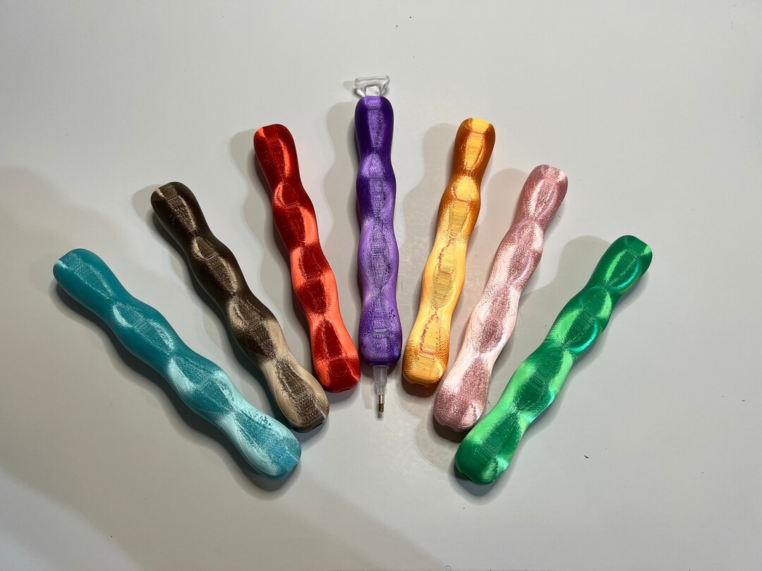 3D Printed No Roll Diamond Painting Pen Earthworm Shape in 8 Silk ...