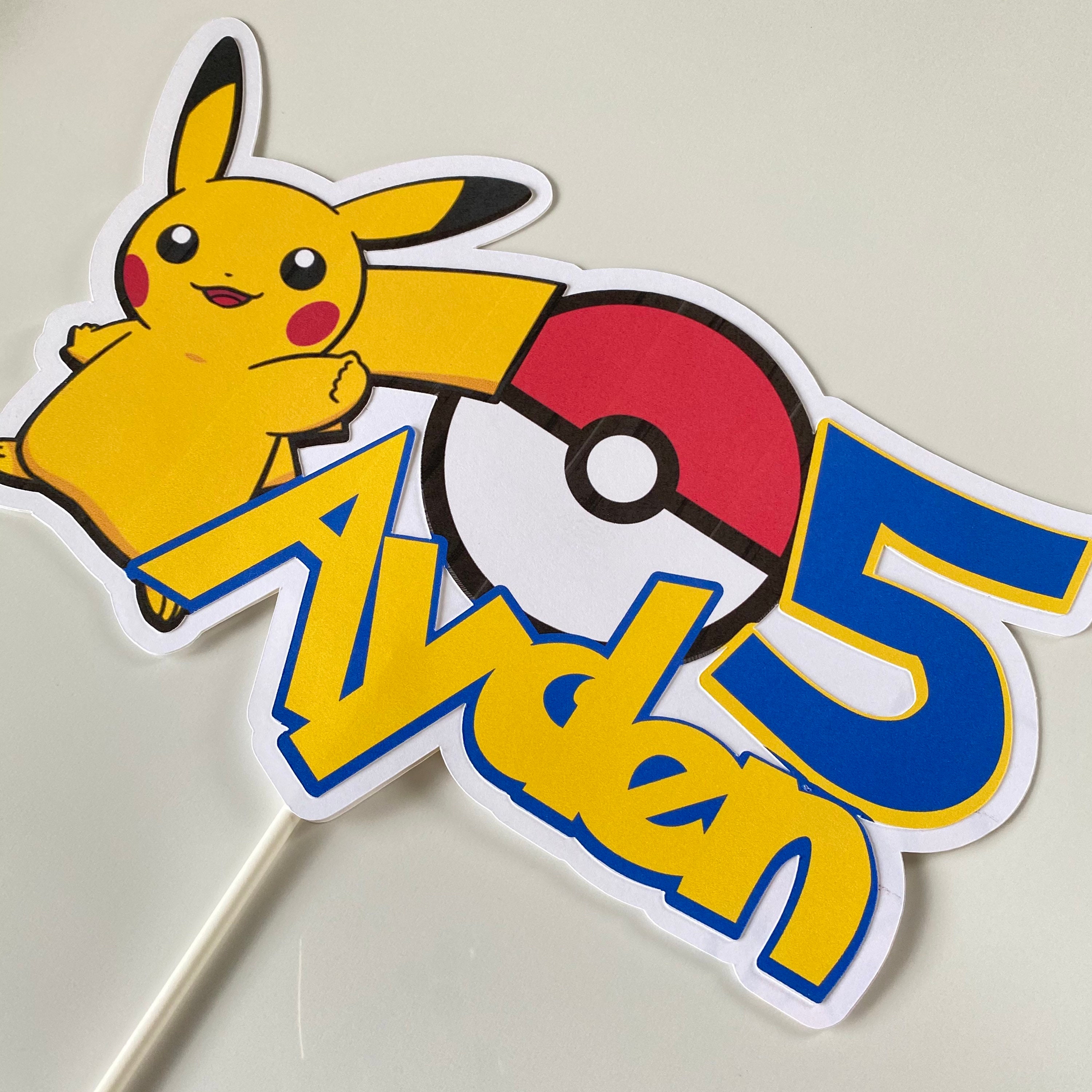 Pikachu Cake Topper Birthday Cake Topper Pokemon Birthday | Etsy