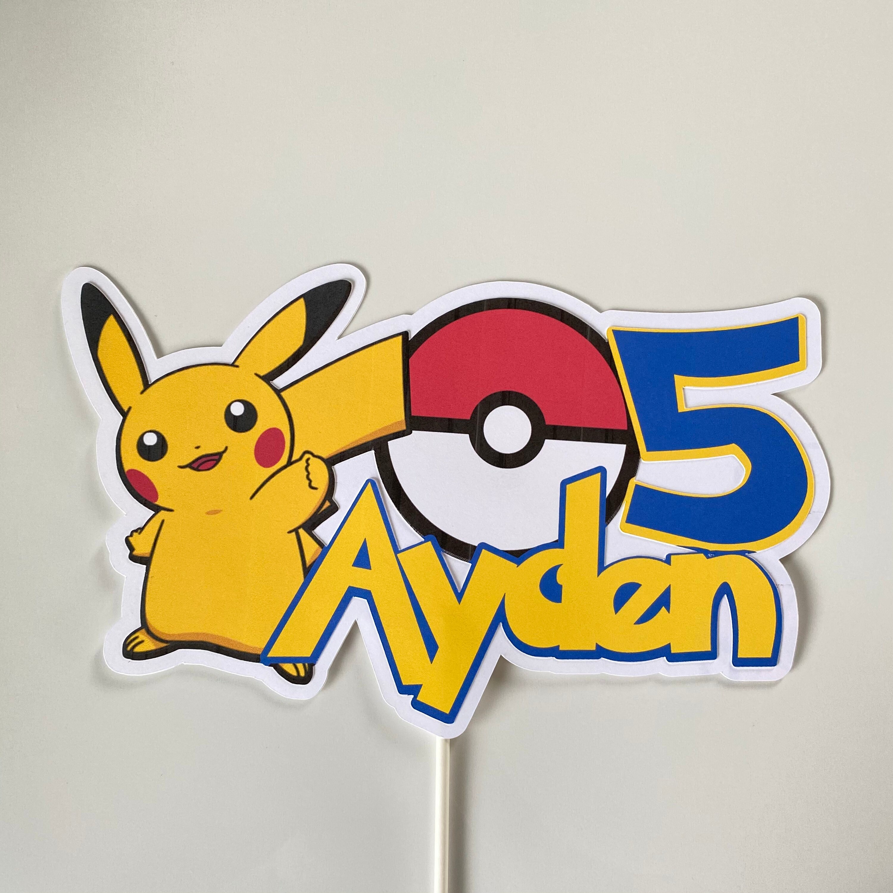 Pikachu Cake Topper Birthday Cake Topper Pokemon Birthday | Etsy