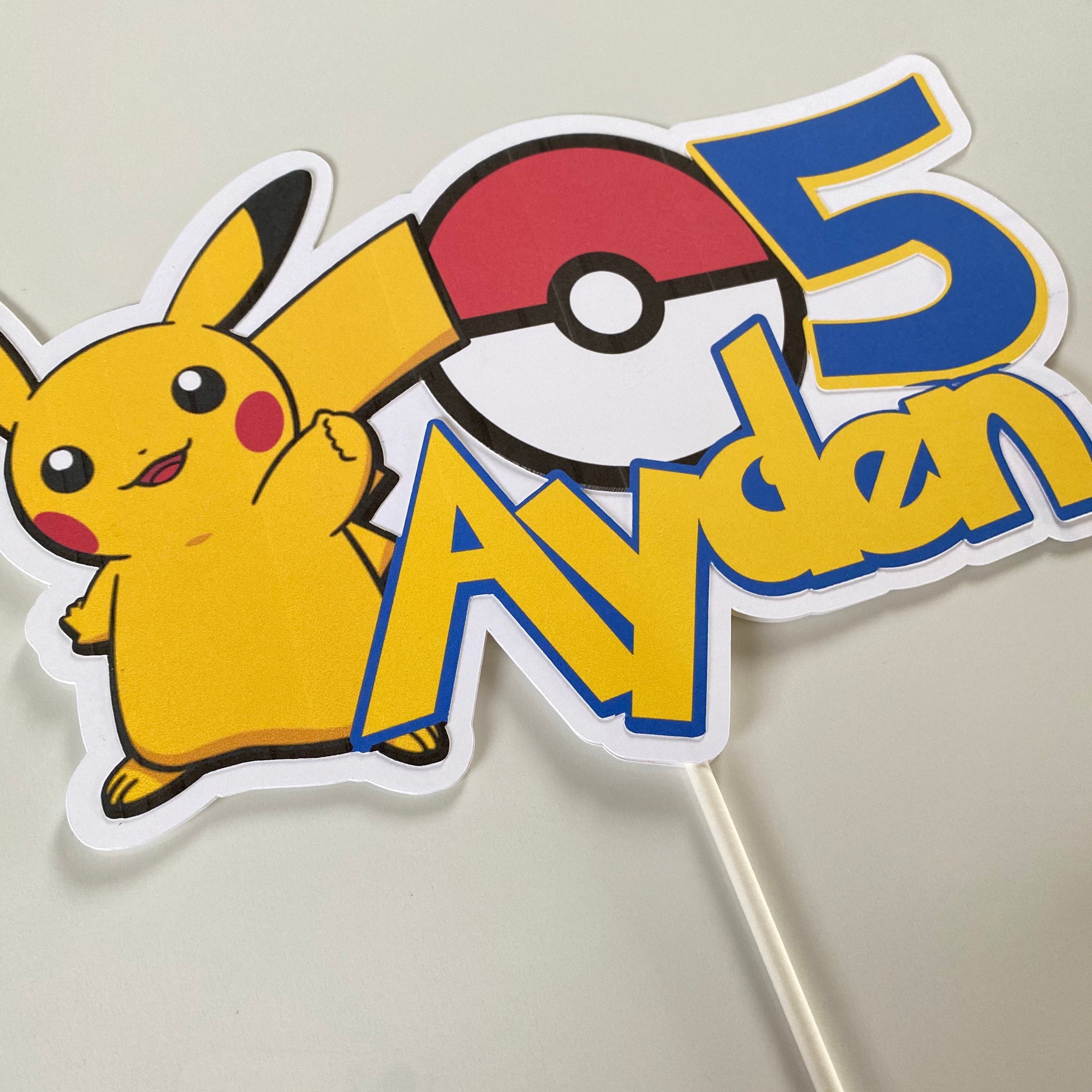 Pikachu Cake Topper Birthday Cake Topper Pokemon Birthday | Etsy