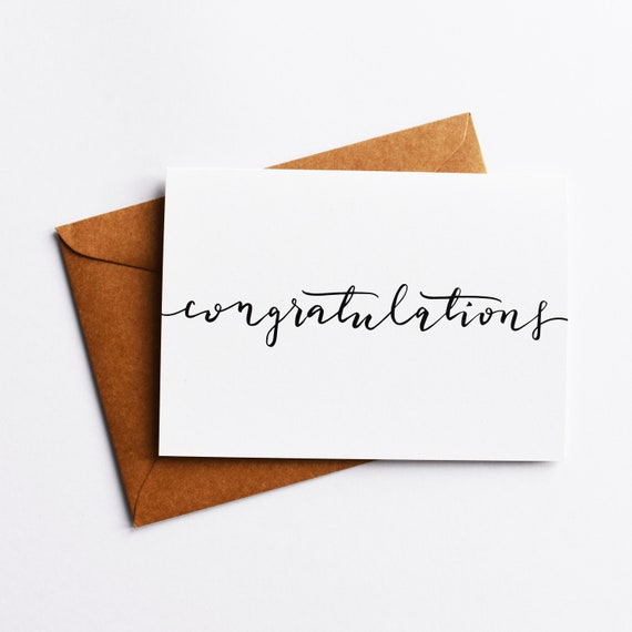 Congratulations Simple Classy Congratulations Card | Etsy