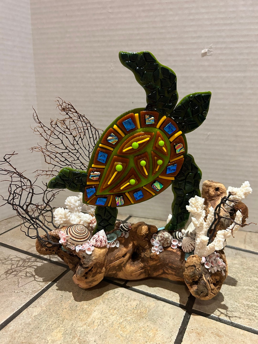 Mr. Sea Turtle, Fused Glass Turtle - Etsy
