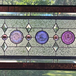 Purple Passion, Stained Glass Transom Window With Vintage Pairpoint Cup ...