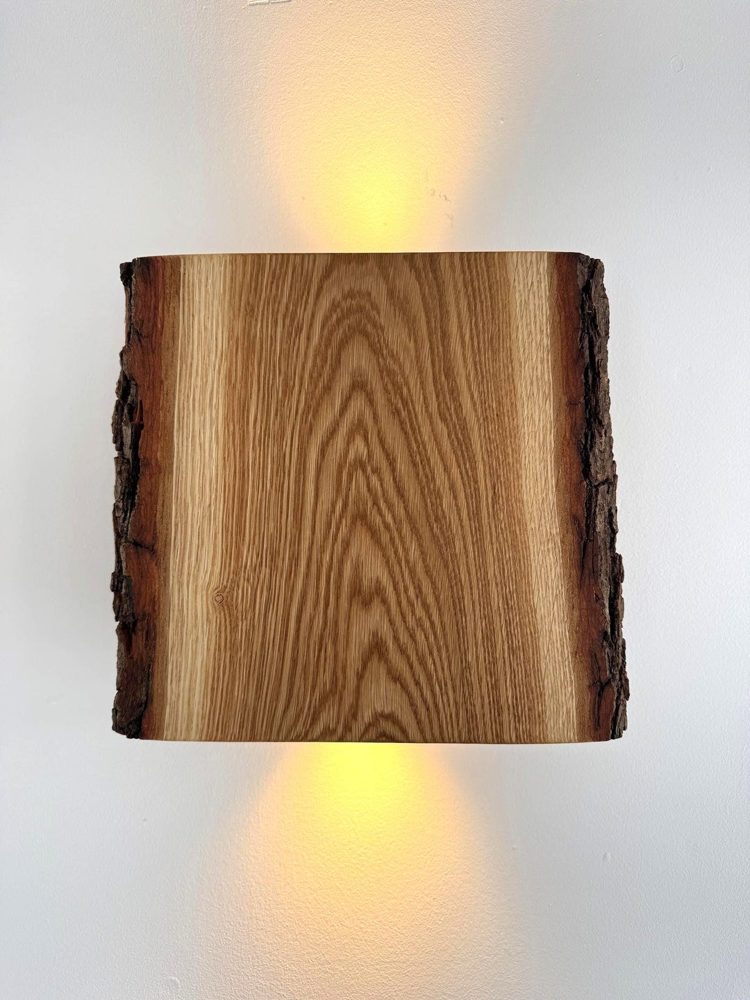 Rustic Oak LED Wall Lamp, Wooden Wall Light, Smart Home - Etsy