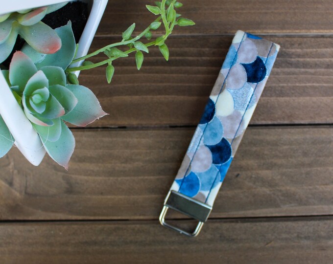 Blue Mermaid Key FOB Scales Key Chain, Spring Key FOB, Spring Key Chain ...