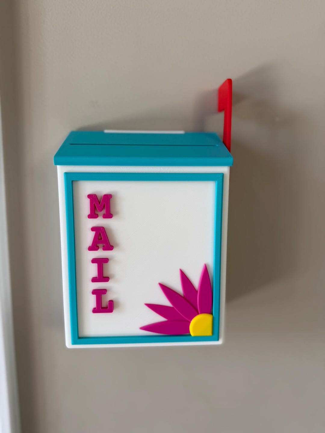 3D Printed Mini Kids Mailbox: PLA Mail Drop Box With Flower - Etsy