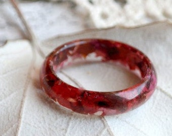 Eco resin ring Eco flowers REAL FLOWER RING nature inspired | Etsy