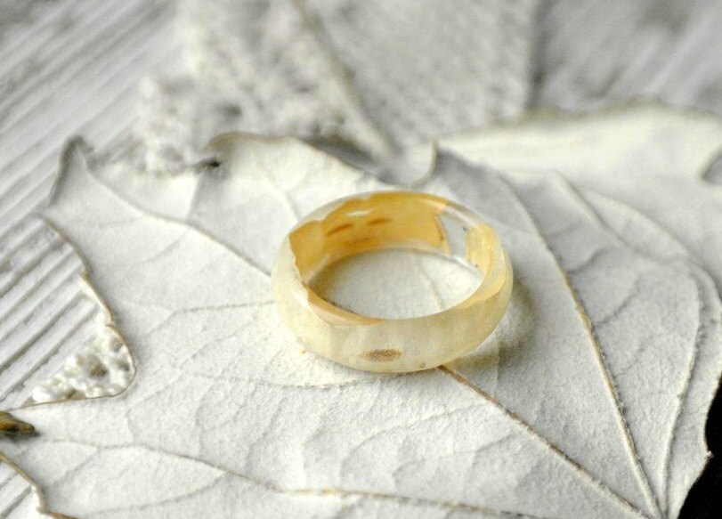 REAL Birch Bark RING Eco Resin Ring Nature Lover Gift Nature - Etsy