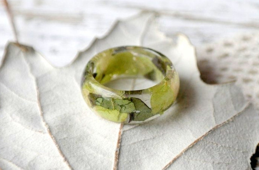 Eco Resin Ring Eco Flowers REAL FLOWER RING Nature Inspired Engagement ...