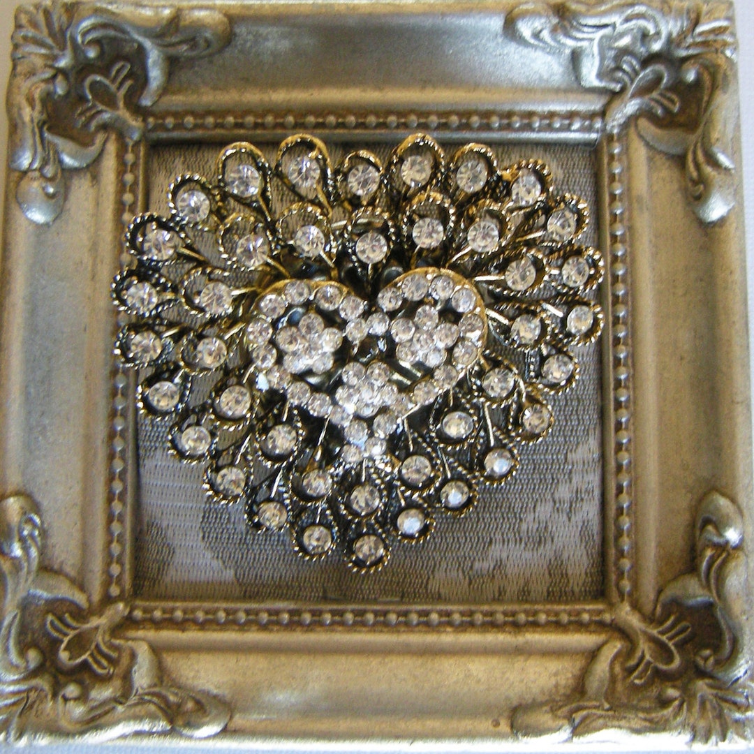 HUGE HEART Jeweled Filigree Drawer Pull - Knob - Jewelry Hanger - Etsy
