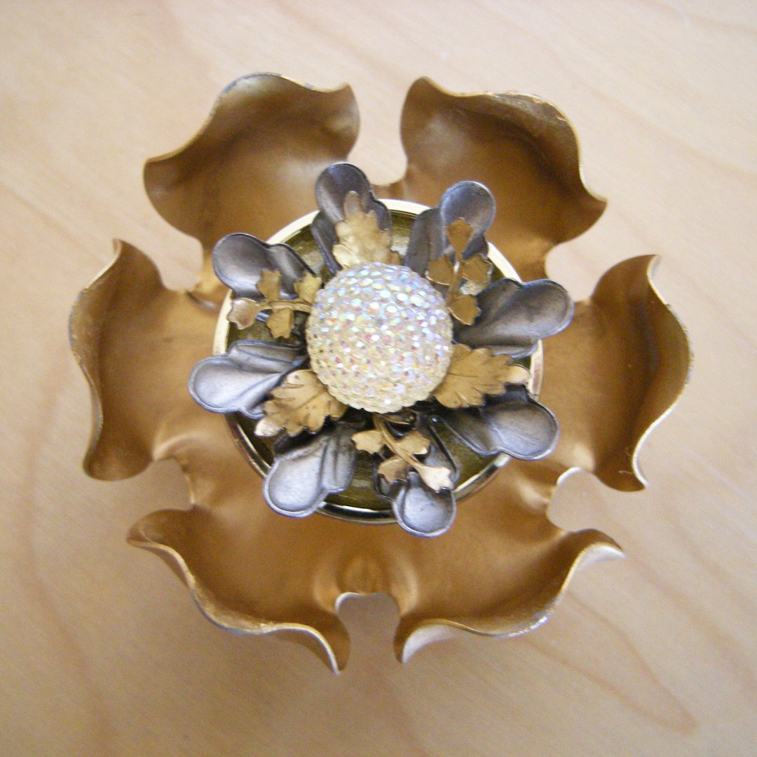 GOLDEN ROSETTE Handmade Drawer Pull - OOAK - Etsy