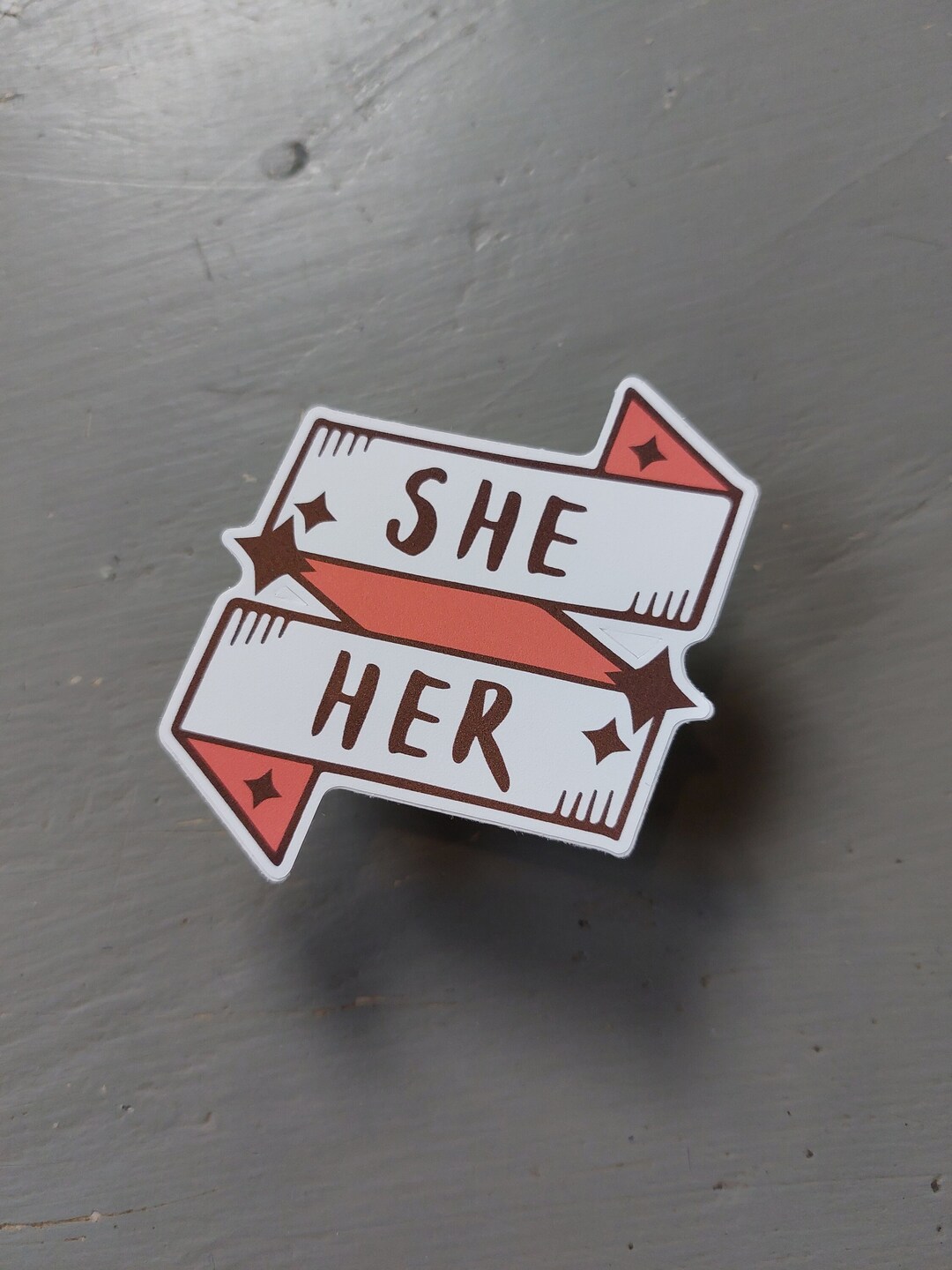 Gender Identity She / Her Pronouns Sticker, Durable Decal, Affirming ...