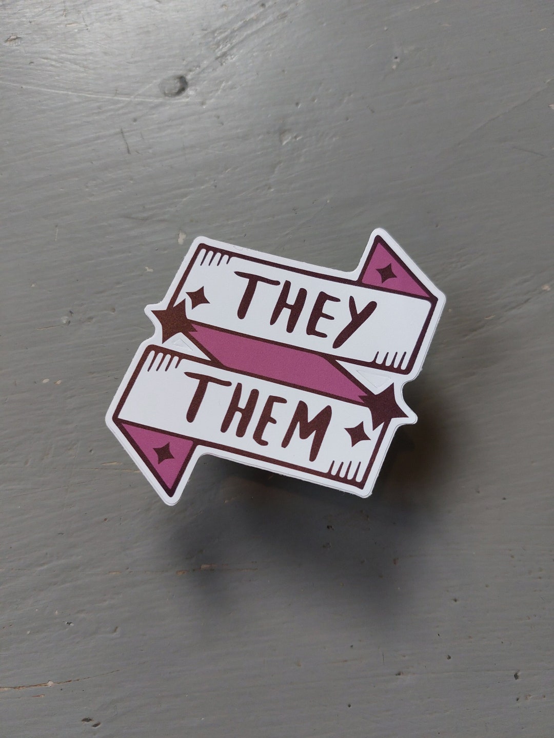 Gender Identity - They / Them Pronouns Sticker, Durable Decal ...