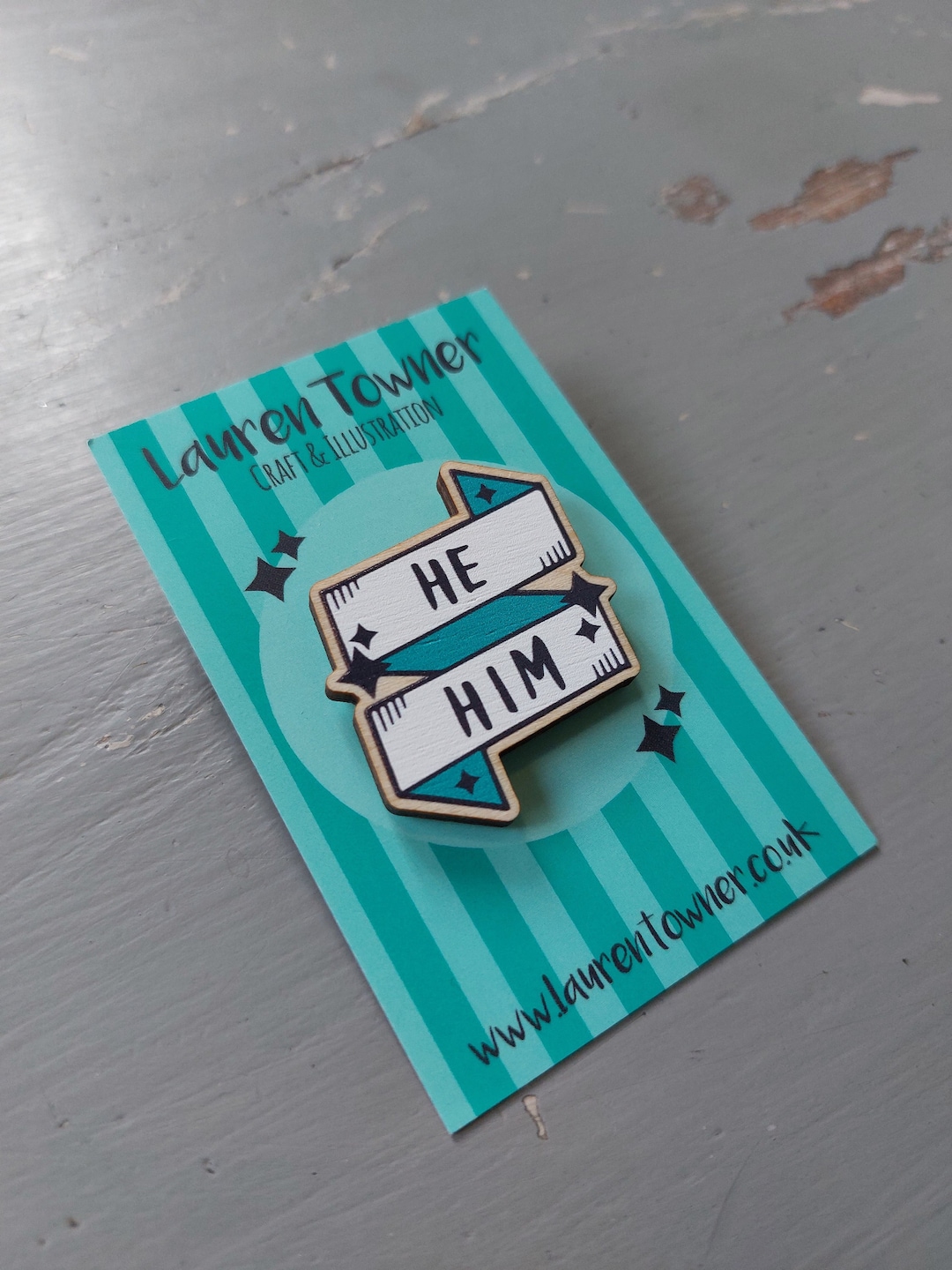 Gender Identity - He / Him Pronouns Wooden Pin, Durable, Affirming ...