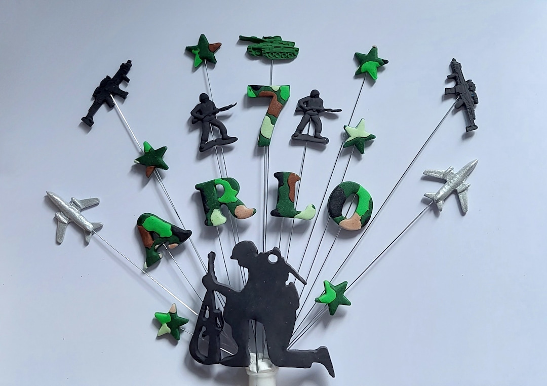 Army, Soldier, Tank, Plane Personalised Birthday Cake Topper, Cake ...