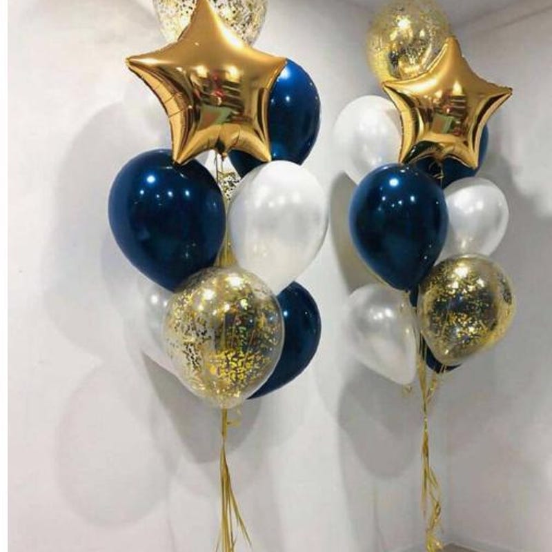 Blue and Gold Balloon - Etsy