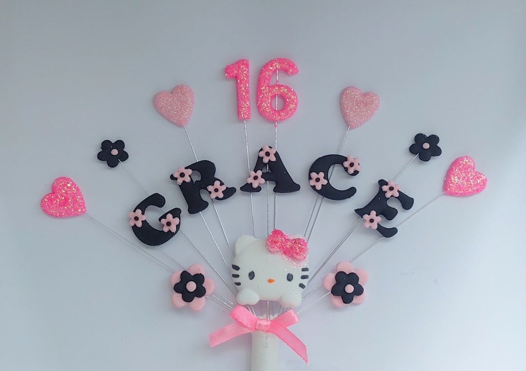 Hello Kitty Personalised Cake Topper, Handmade Cake Decoration - Etsy