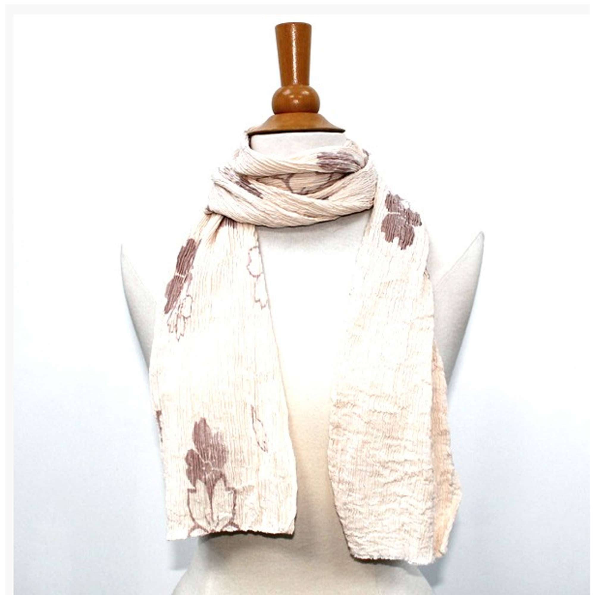 Japanese Crumpled Cotton Scarf With Japanese Pattern of Carp | Etsy