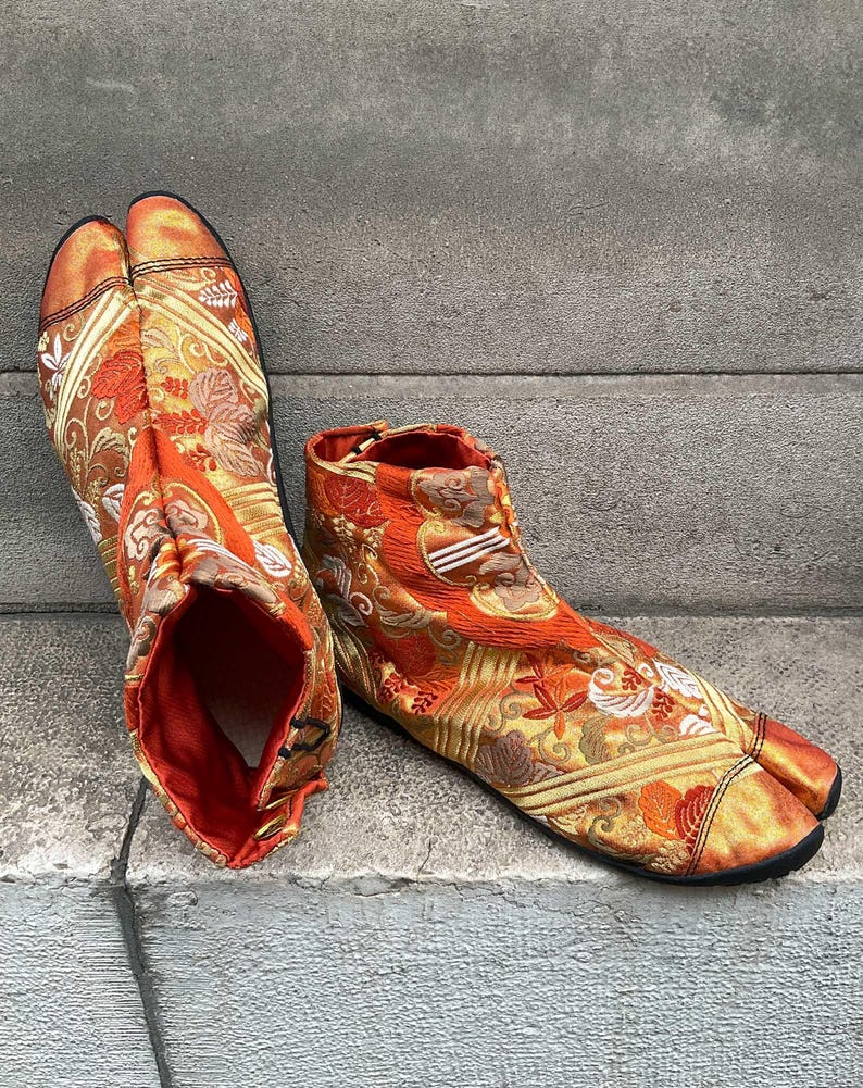 EU39 • Japanese OBI Brocade Ankle Boots - Etsy
