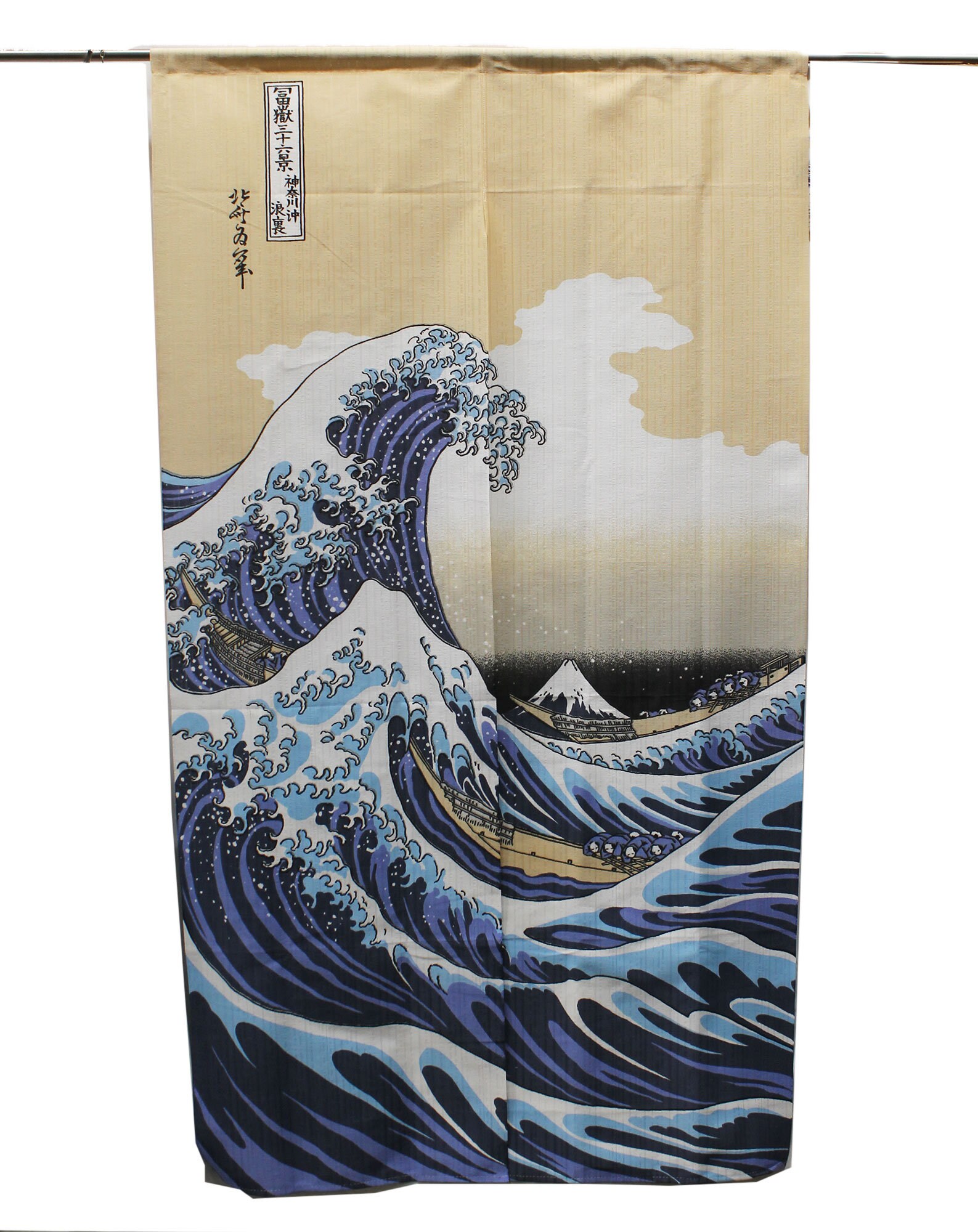 Noren,japanese Room Separator, Curtain, Enso Circle, Hokusai Wave - Etsy