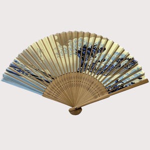 Japanese Design Fan, Hokusai Wave, Suehiro - Etsy