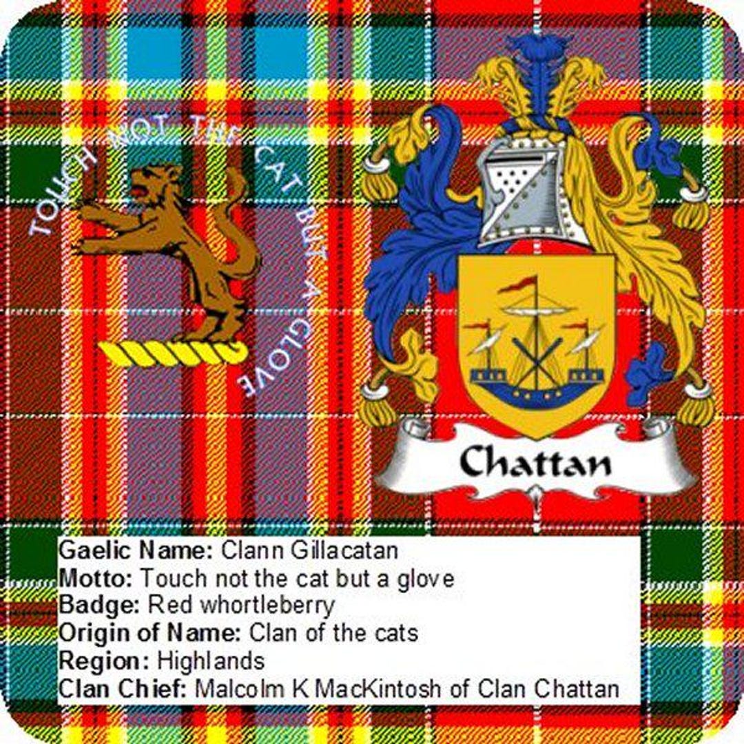 Set of 6 Scottish Clan & Crest Coat of Arms Details and Tartan Depicted ...