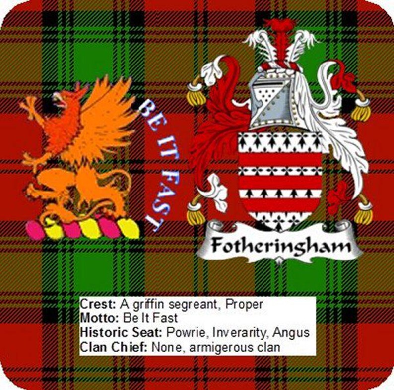 Set of 6 Scottish Clan & Crest Coat of Arms Details Tartan Depicted ...