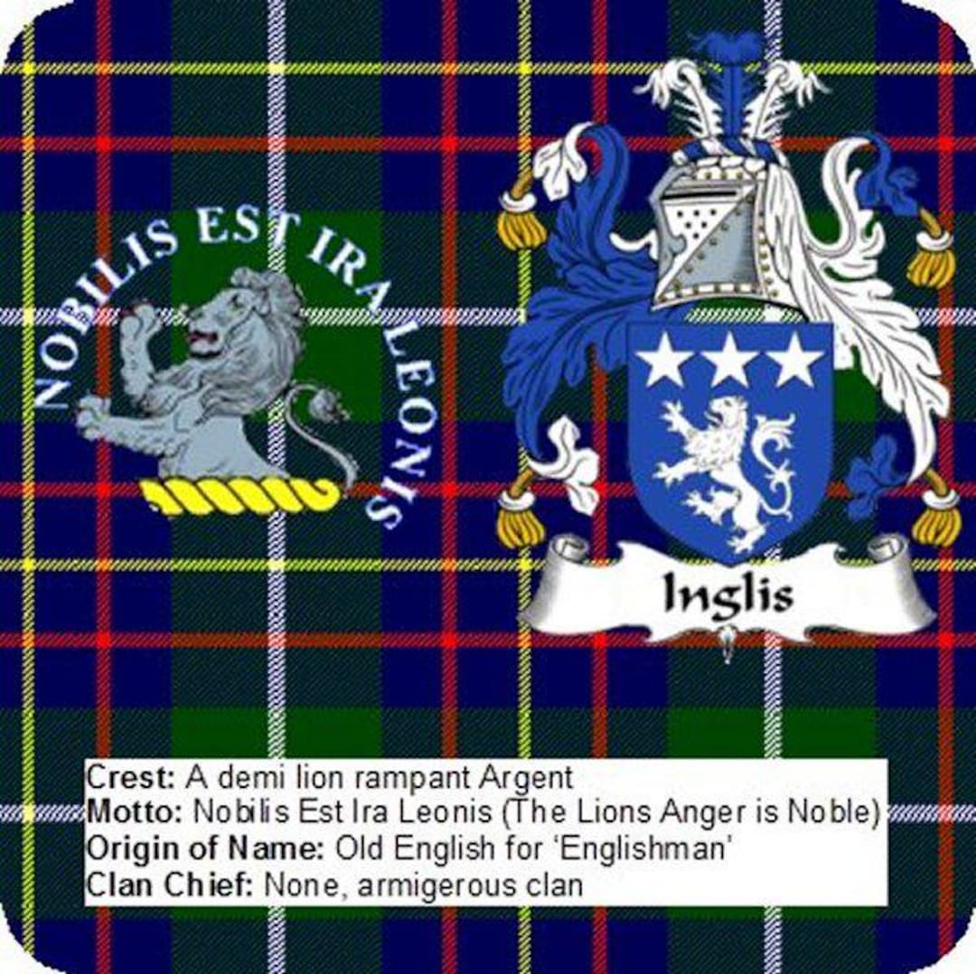 Set of 6 Scottish Clan & Crest Coat of Arms Details Tartan Depicted ...