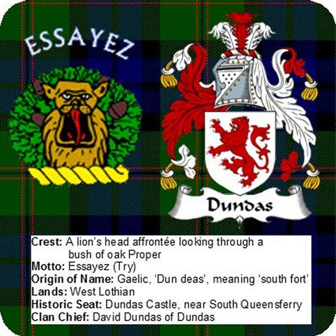 Set of 6 Scottish Clan & Crest Coat of Arms Details and Tartan Depicted ...