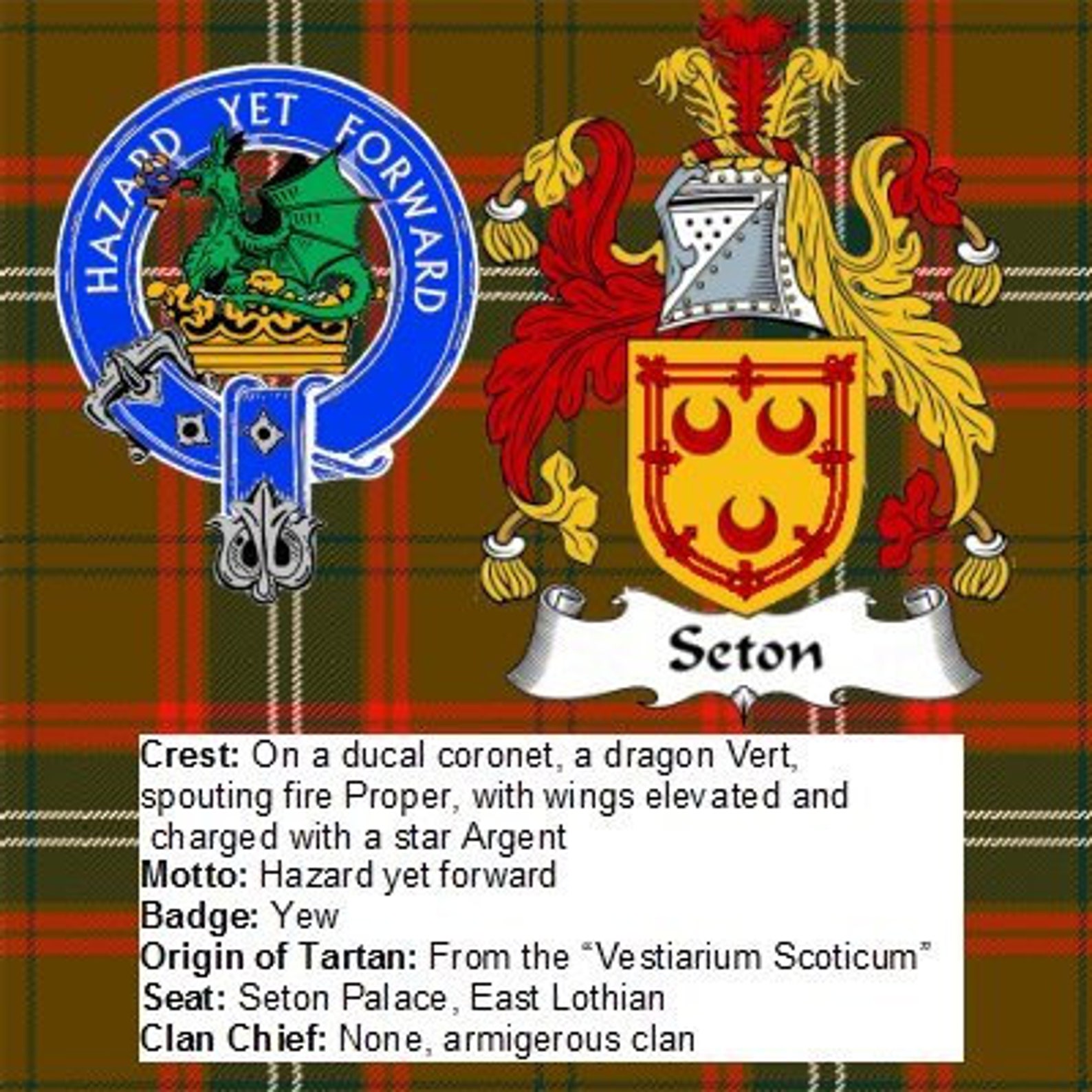 Set of 6 Scottish Clan & Crest Coat of Arms Details Tartan | Etsy