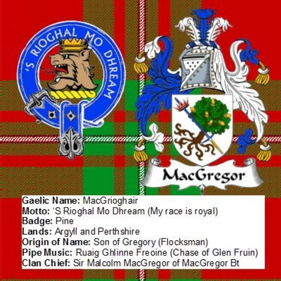 Set of 6 Scottish Clan & Crest Coat of Arms Details Tartan | Etsy